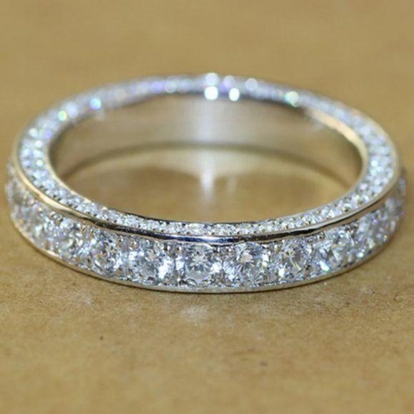 Jewelry | 18k White Gold Diamond All Around Eternity Ring | Poshmark